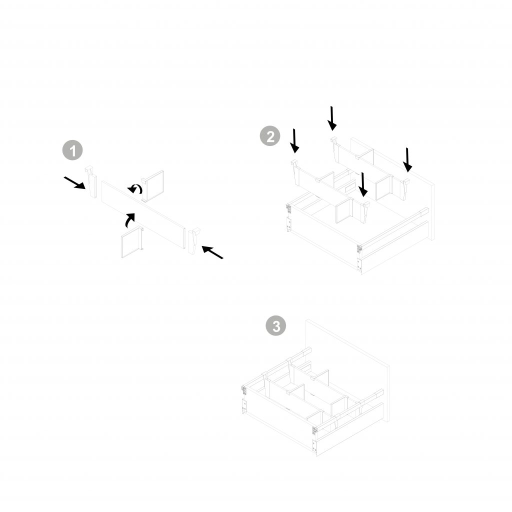 Set of dividers for interior of Vertex-Concept drawers - HR Plus